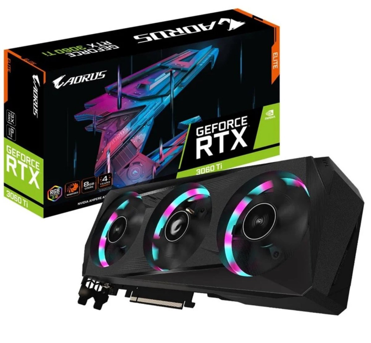 GIGABYTE GeForce RTX 3060 Ti AORUS Elite LHR - 8GB GDDR6 RAM ...