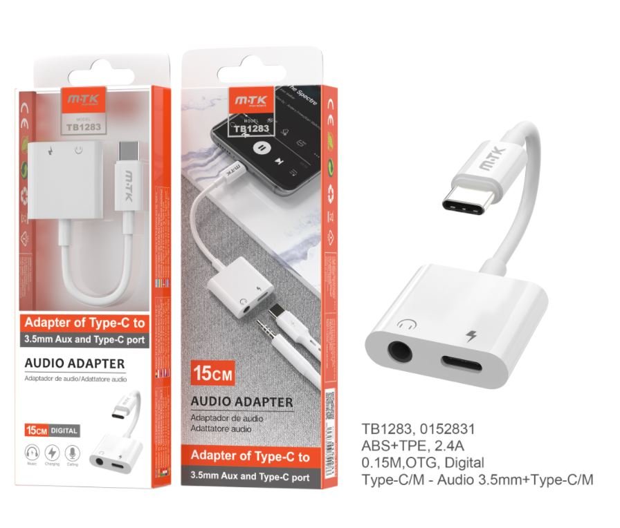 MTK USB-C til USB-C + Mini Jack adapter - Kabler - INphone.dk